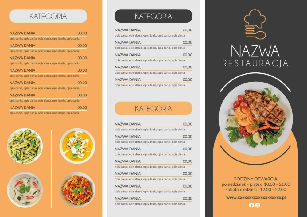 Ulotka menu - nowoczesna